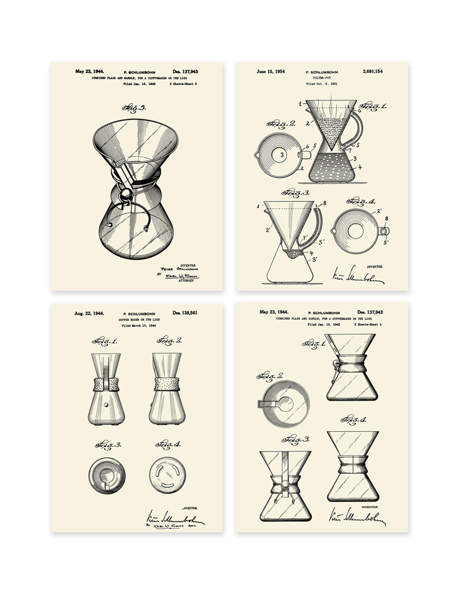 Patent Poster Set – Chemex Coffeemakers & Filters